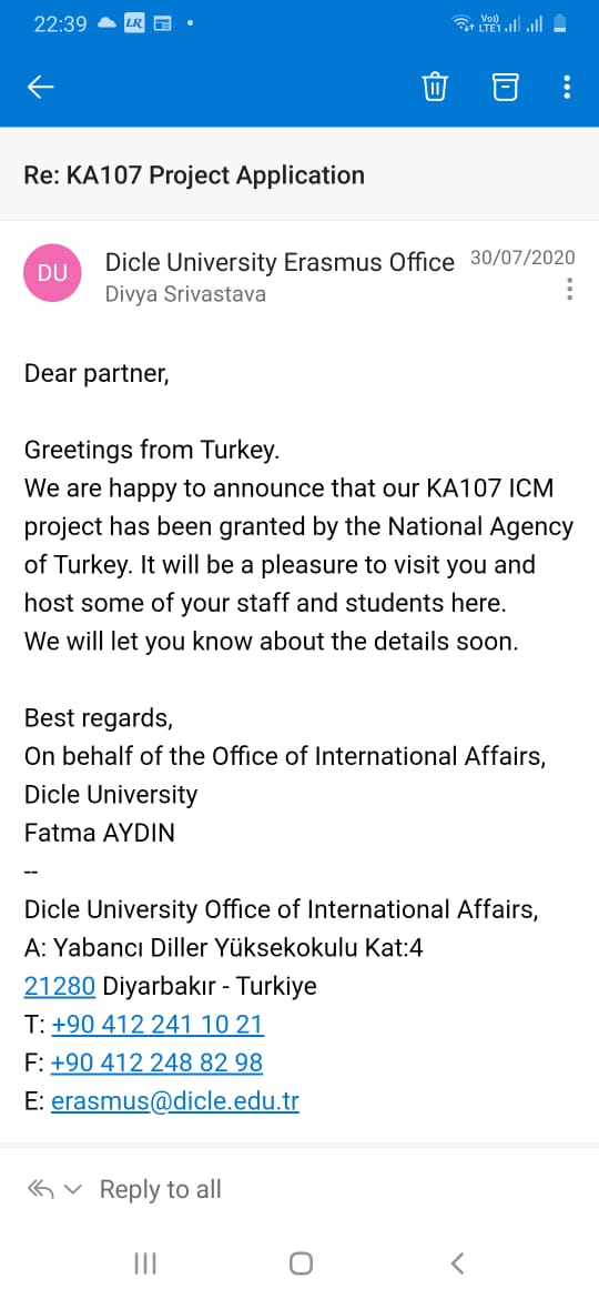 Erasmus Acceptance | QS GEN